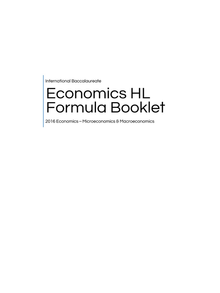 IB Economics Formula Sheet PDF | PDF
