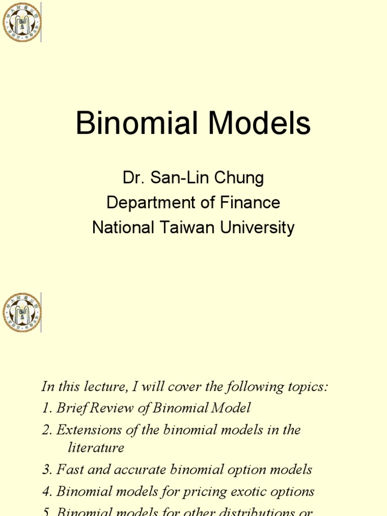 Binomial Models: A Concise Guide | PDF | Option (Finance) | Financial ...