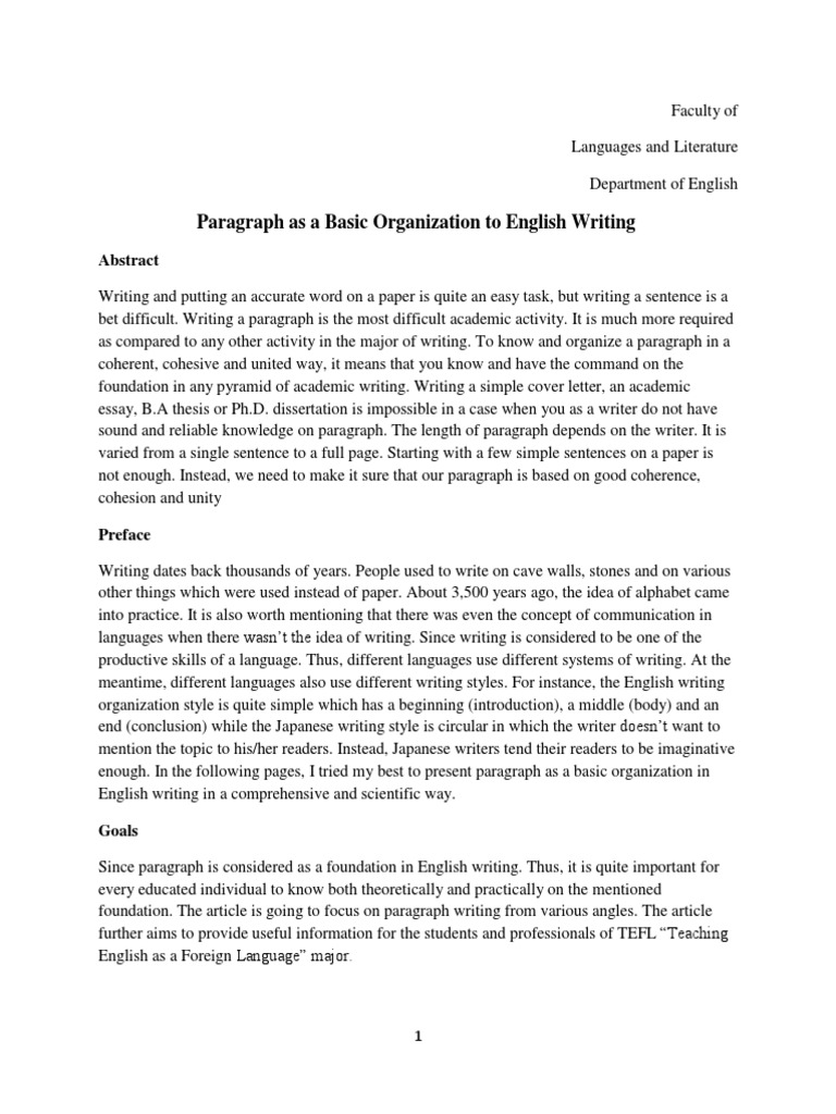 English Paragraph Writing Basics | PDF | Paragraph | Essays
