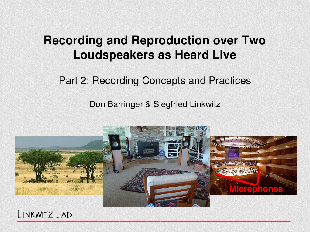 Recording Techniques for Realistic Sound | PDF