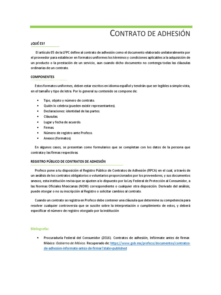 Contrato de Adhesión | PDF