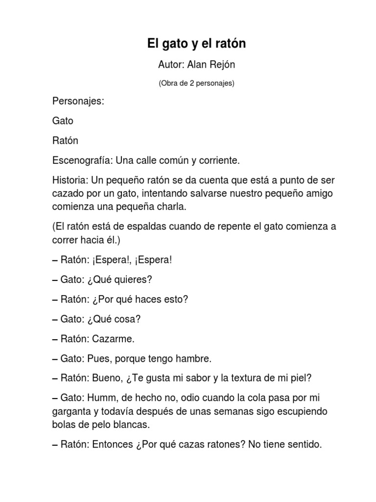 El Gato Y El Ratón Pdf Gatos Naturaleza