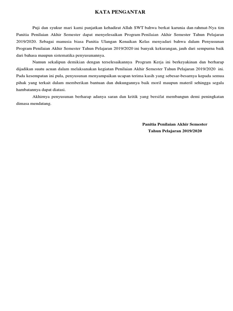 Program Kerja PAS | PDF