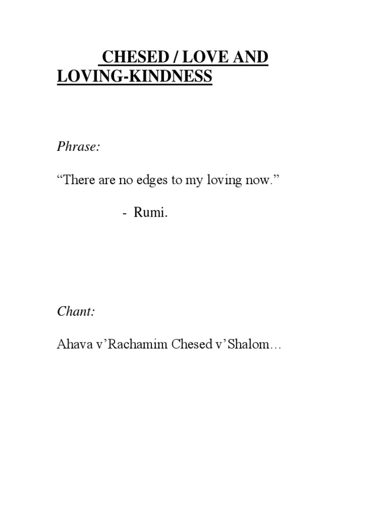 CHESED and Loving-Kindness | PDF | Religion & Spirituality | Classics