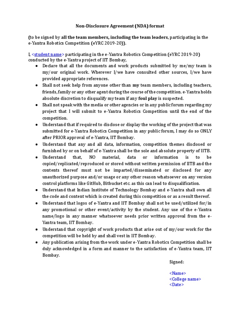 Nda | PDF | Non Disclosure Agreement | Intellectual Property Law