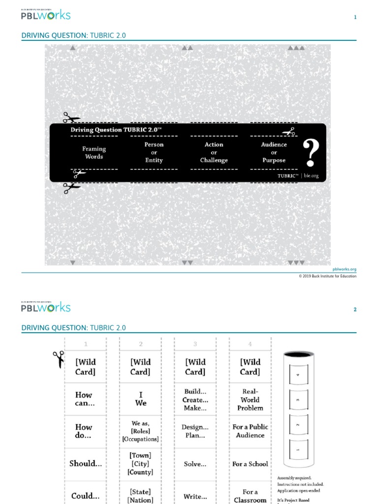 Pblworks Driving Question Tubric 2 0 | PDF