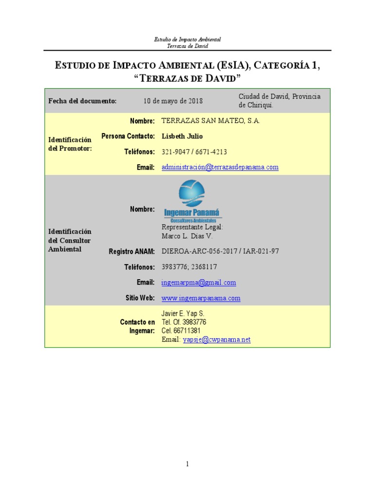 Eia Modelo PDF | PDF | Evaluación de impacto ambiental | Sistema Internacional de Unidades