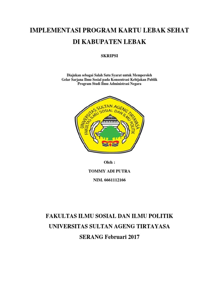 Implementasi Program Kartu Lebak Sehat Di Kabupaten Lebak PDF | PDF