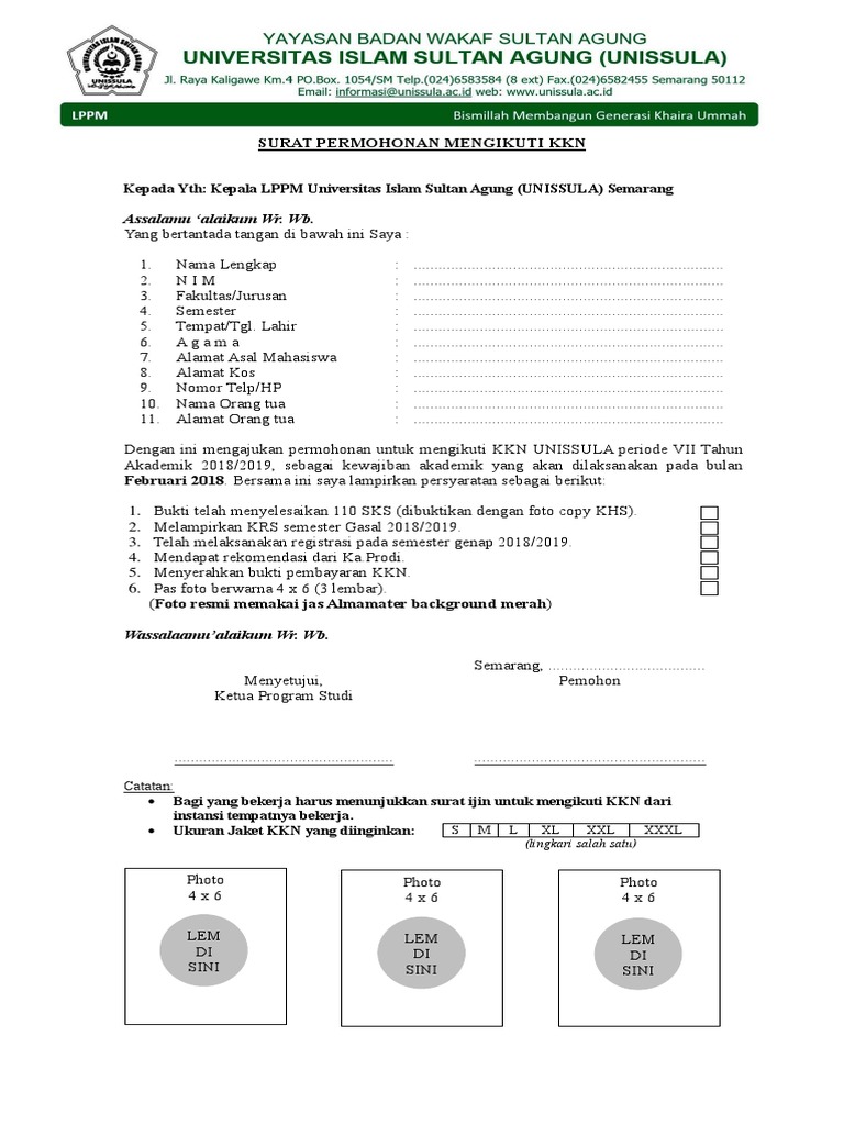 Formulir Pendaftaran KKN 13 | PDF