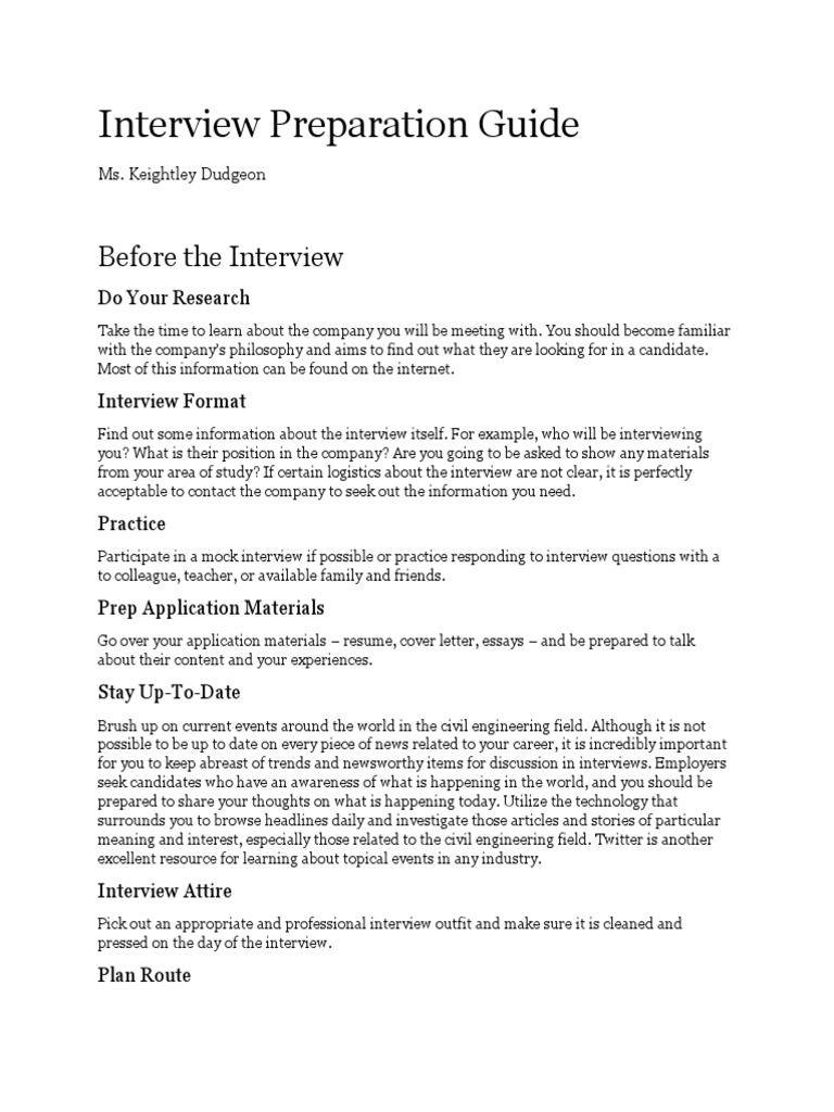 Interview Preparation Guide ENSA | PDF | Interview | News