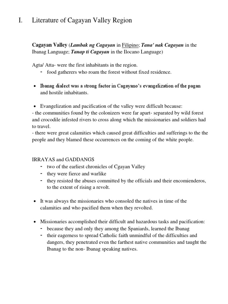 Literature of Cagayan Valley Region | PDF