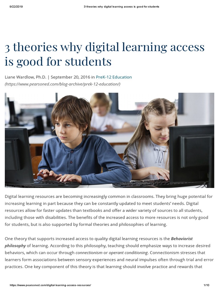 3 Theories Why Digital Learning Access Is Good For Students | PDF ...