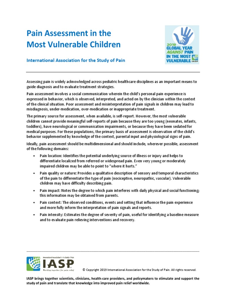 Pain Assessment in Pediatric | PDF | Pain | Infants