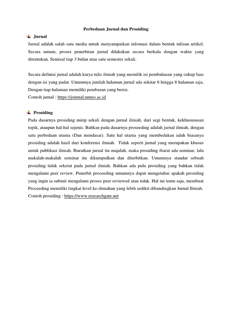 Jurnal vs Prosiding: Perbedaan Utama | PDF