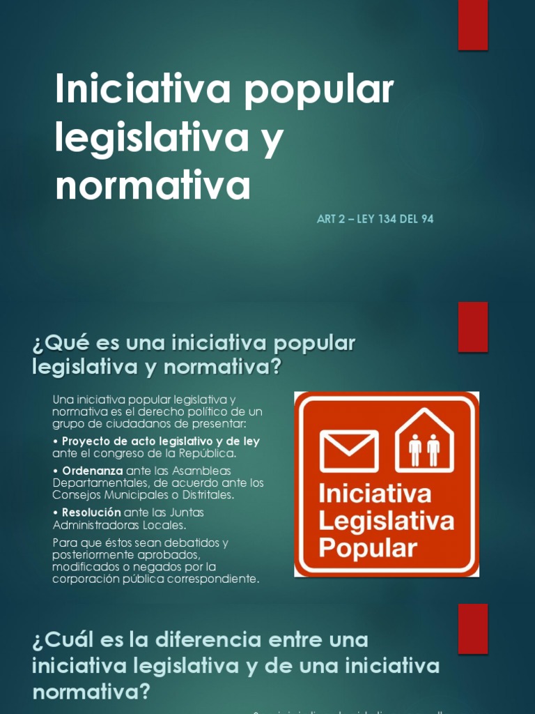 Iniciativa Popular Legislativa en Colombia | PDF | Iniciativa ...