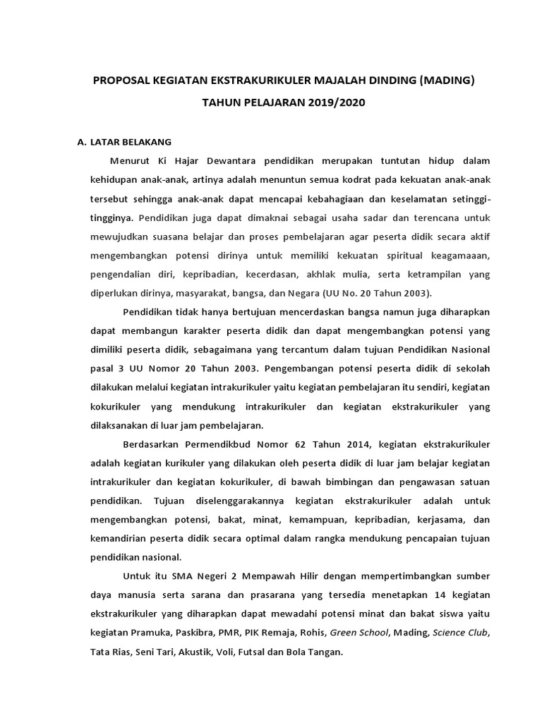 Proposal Mading 1920 | PDF