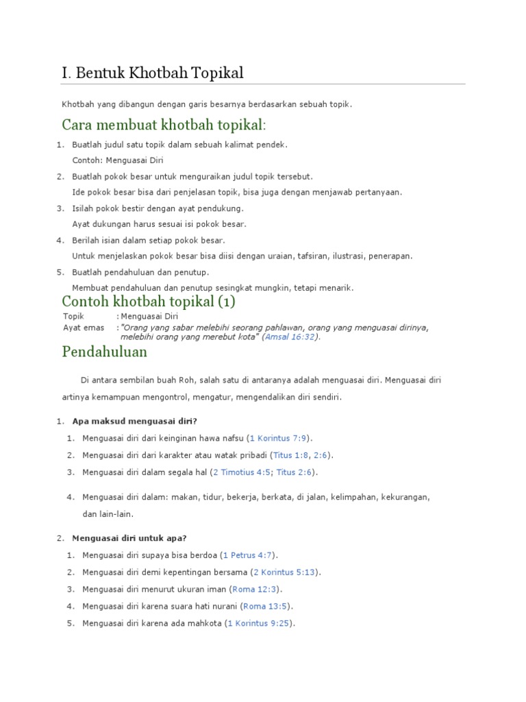 Panduan Khotbah Topikal dan Tekstual | PDF