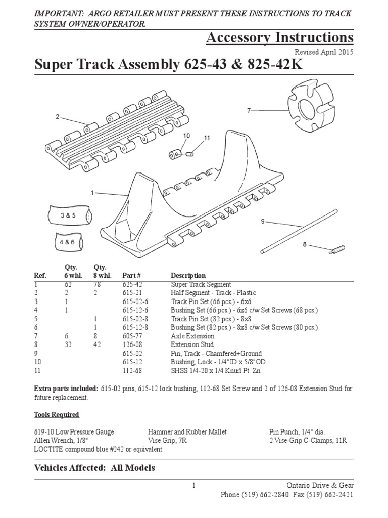 ARGO Track Assembly Instructions | PDF | Tire | Wheel