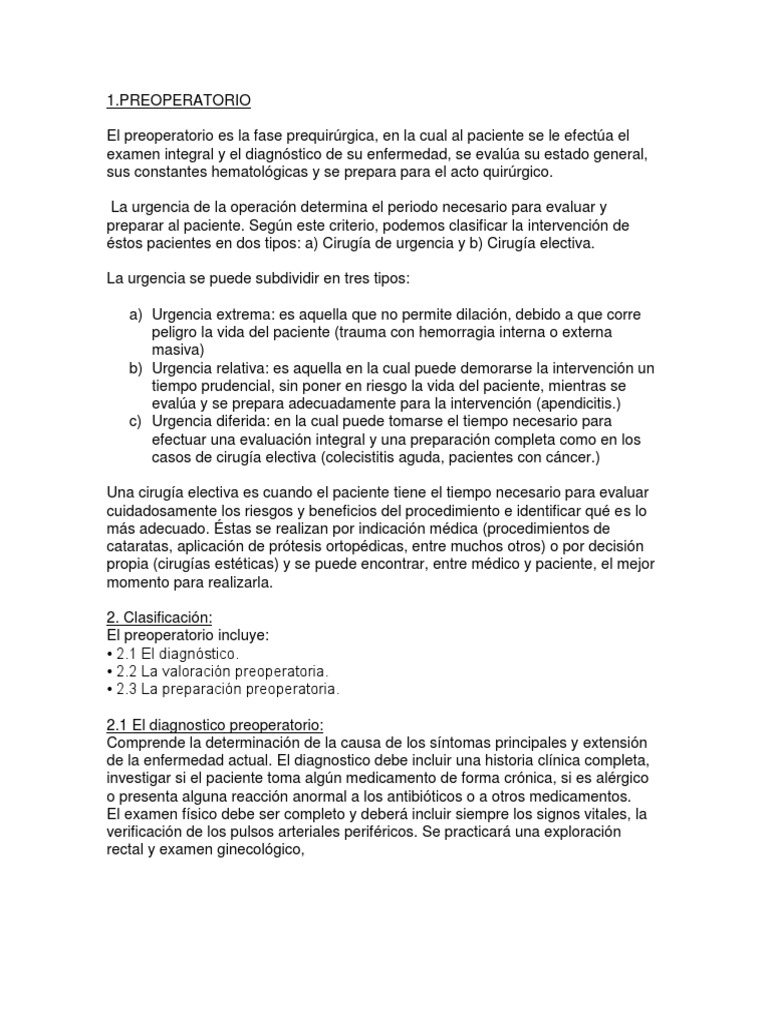 Pre, Trans y Postoperatorio | PDF | Cirugía | Sangre