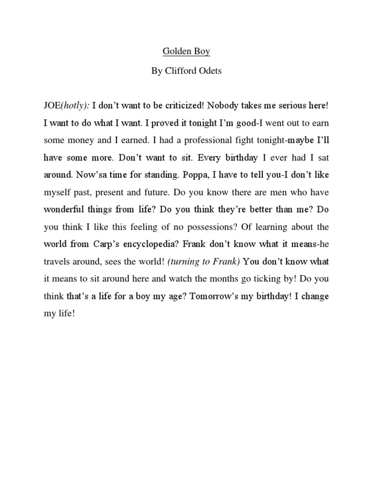 Golden Boy PDF | PDF