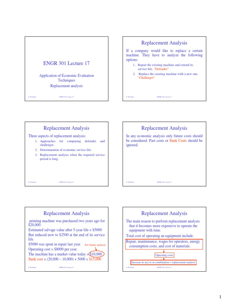 Replacement Analysis | PDF | Cost | Economics
