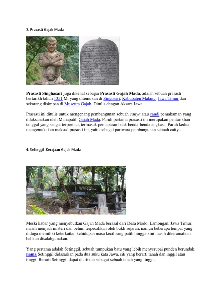 Peninggalan Gajah Mada | PDF