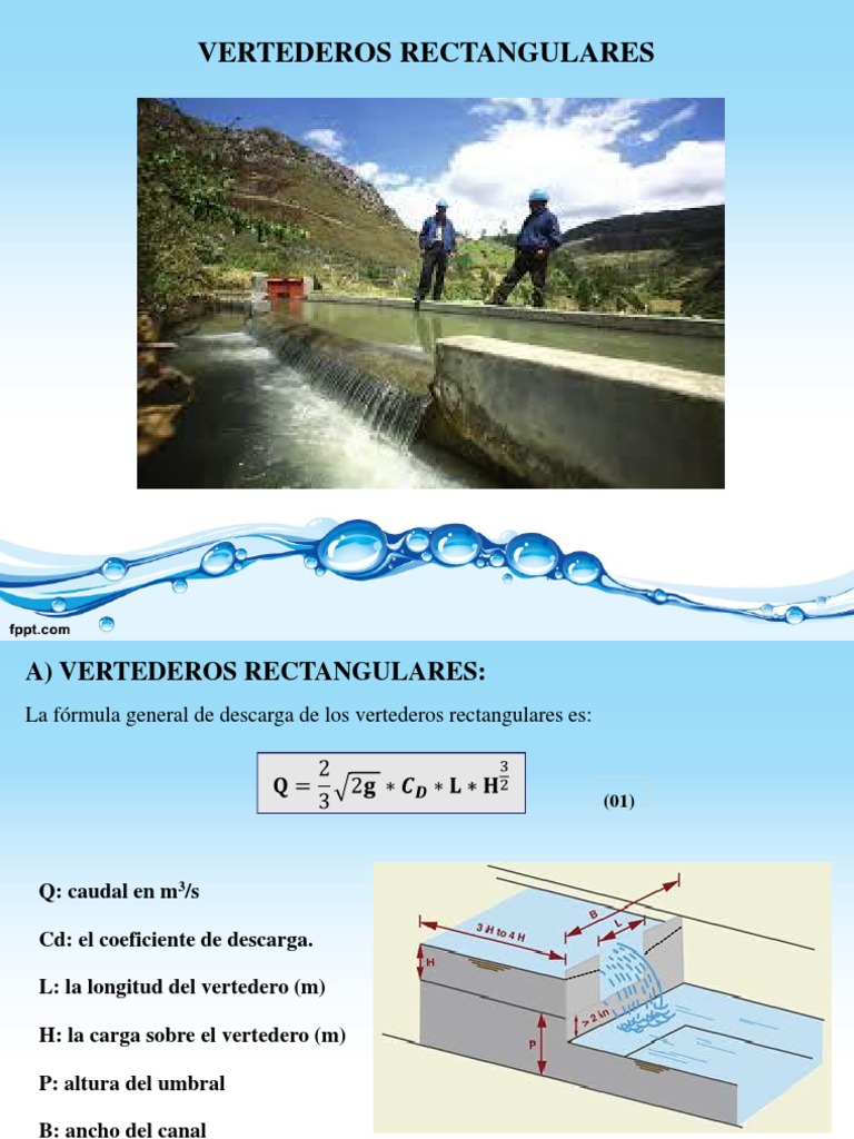 Fórmulas para Vertederos Rectangulares | PDF | Física | Física Aplicada e Interdisciplinaria
