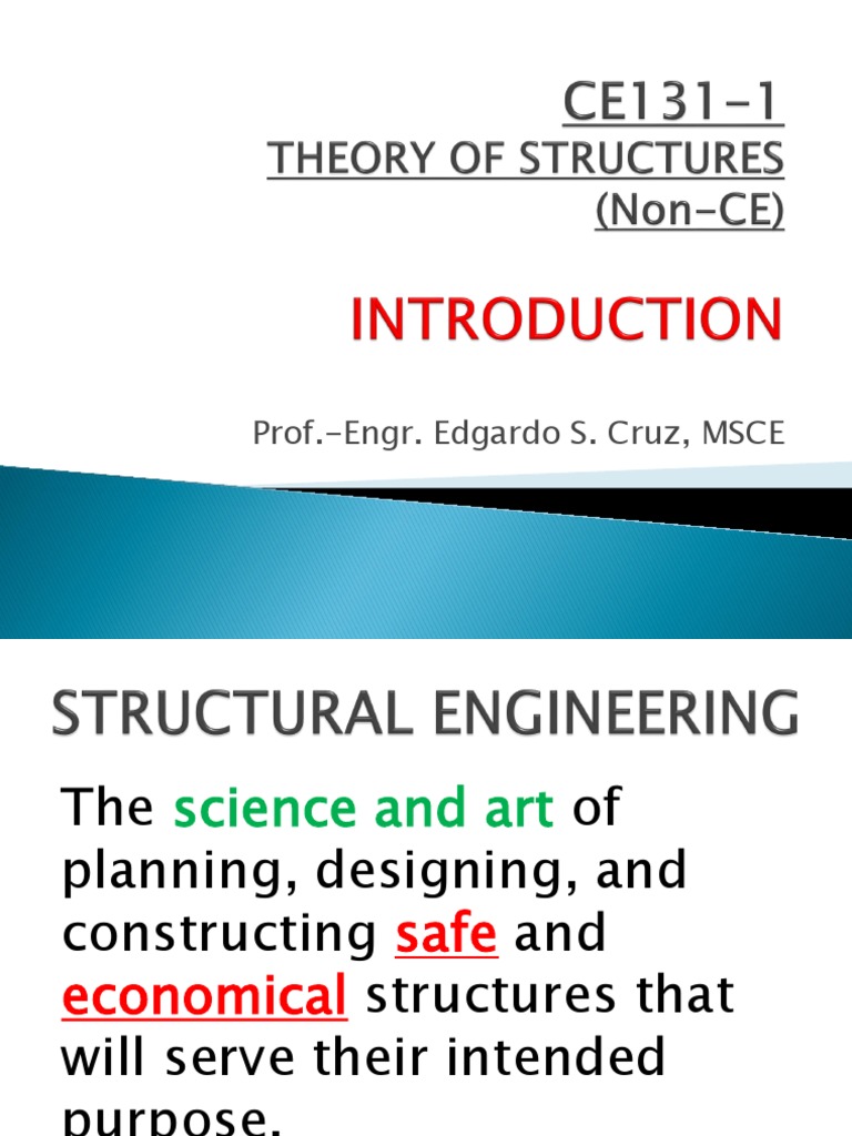 1 Ce131-1 Introduction To Structural Analysis | PDF | Truss | Beam (Structure)