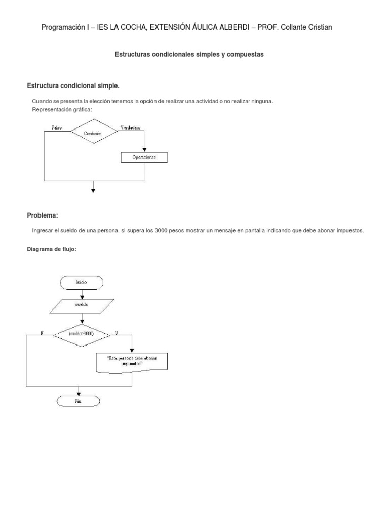 Estructura Condicional Simple en C | PDF | Programación de computadoras ...