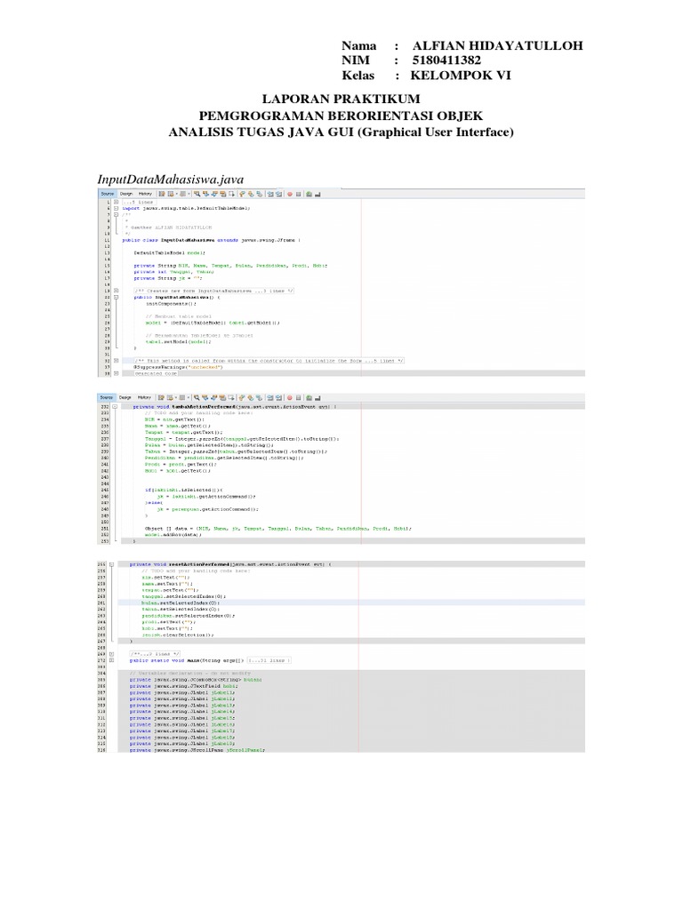 Laporan Praktikum Java GUI | PDF