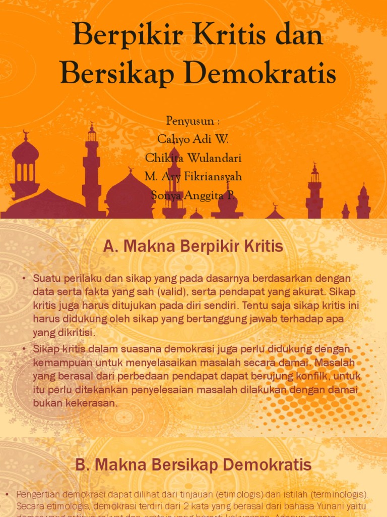 Berpikir Kritis Dan Bersikap Demokratis | PDF