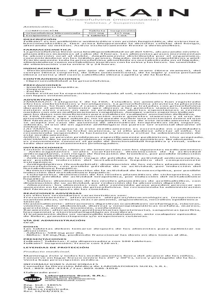 Fulkain Inserto WEB 20141 | PDF | Medicamentos con receta | Drogas