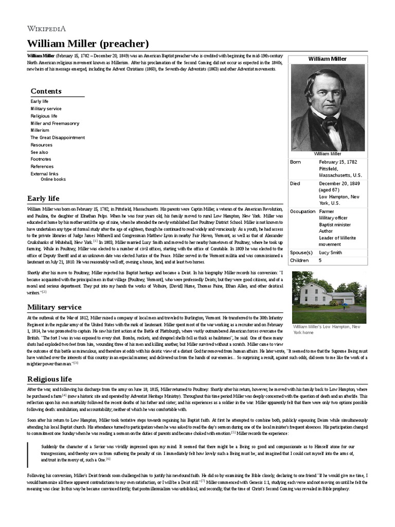 William Miller (Preacher and Former Free Mason) | PDF | Christian ...
