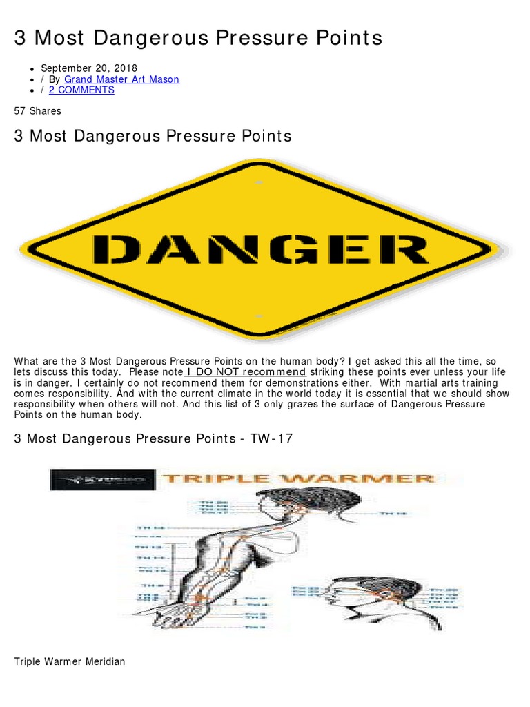 Deadliest Pressure Points Explained | PDF | Heart | Medical Specialties