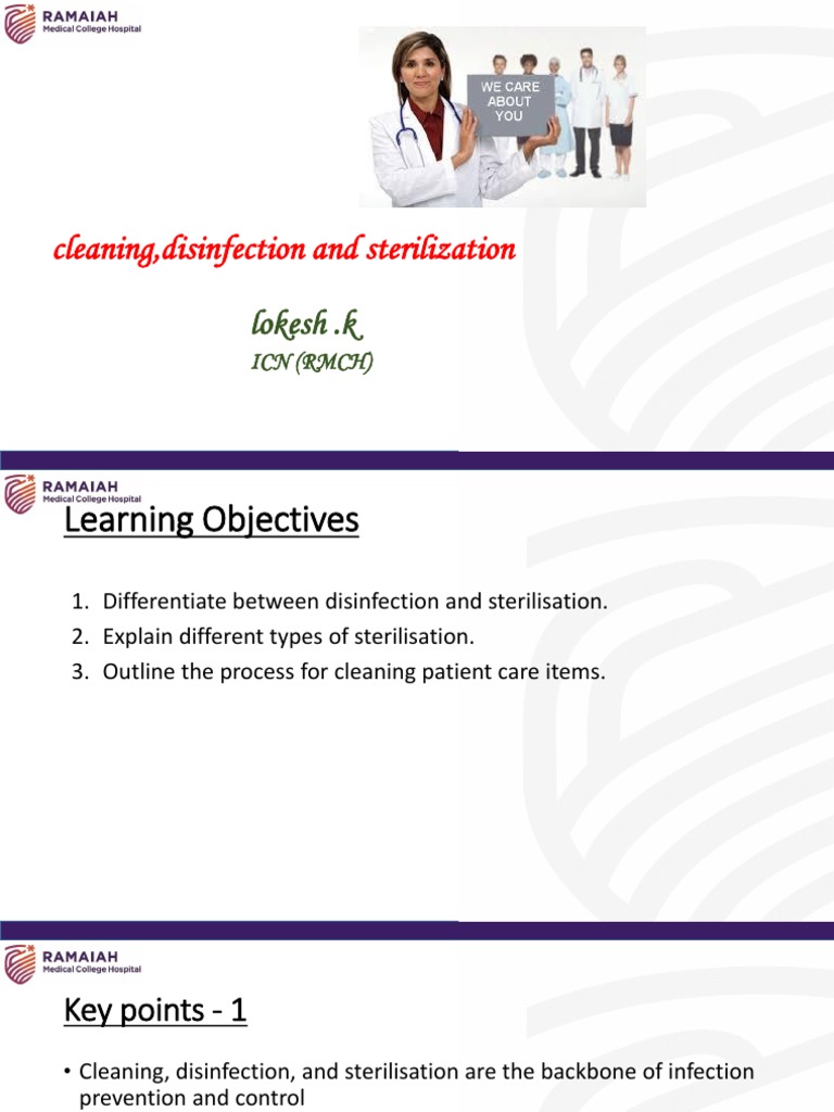 On Cleaning Disinfection and Sterilisation | PDF | Sterilization ...