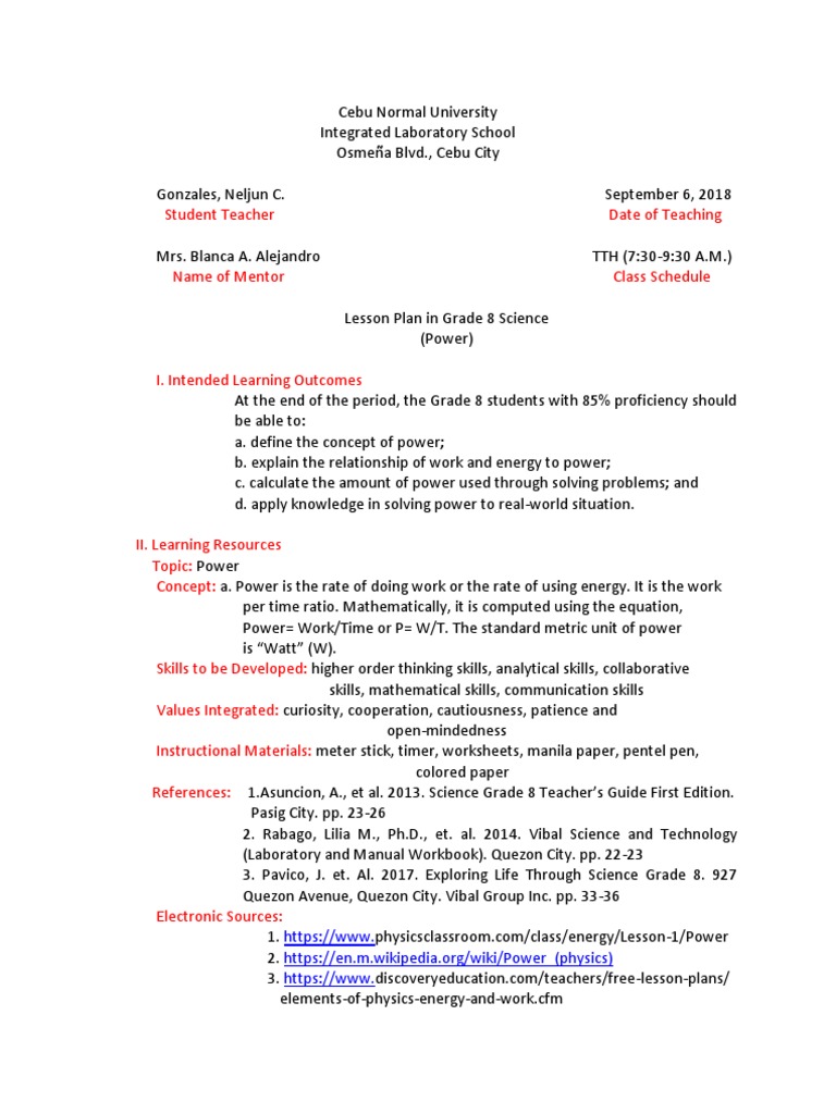 Concept Of Power Physics Pdf Pdf Power Physics Watt