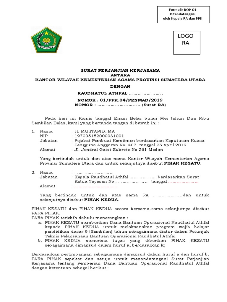 1 Form Bop-01 SPK Ra | PDF