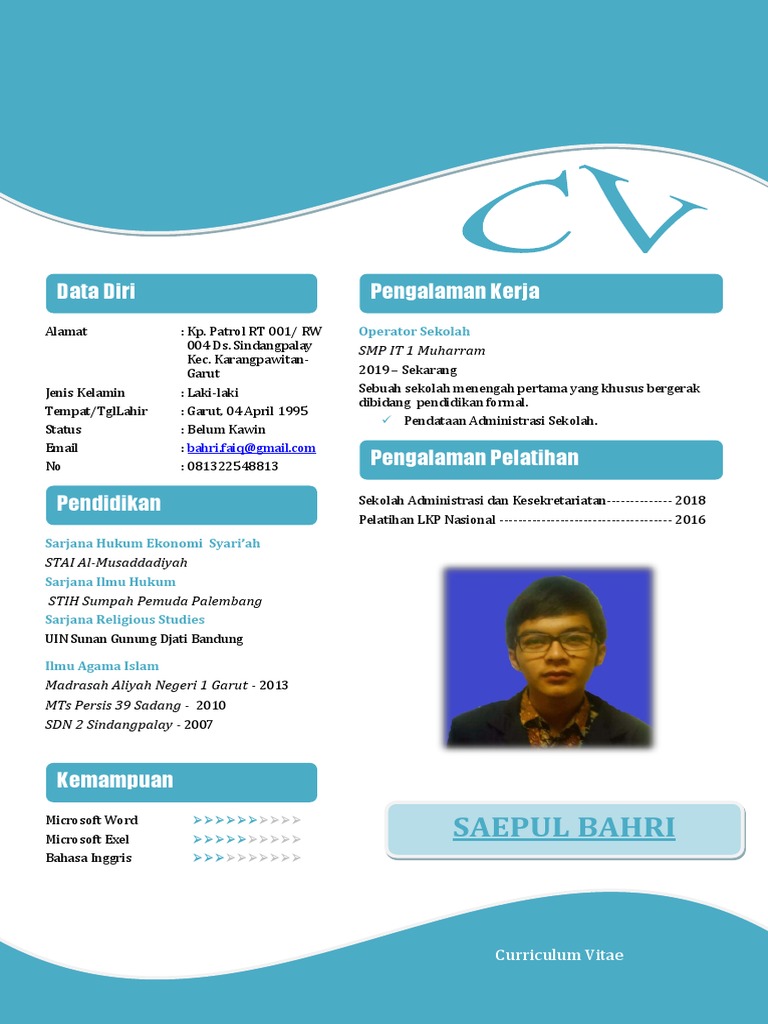 CV Saepul Bahri: Pendidikan dan Pengalaman | PDF