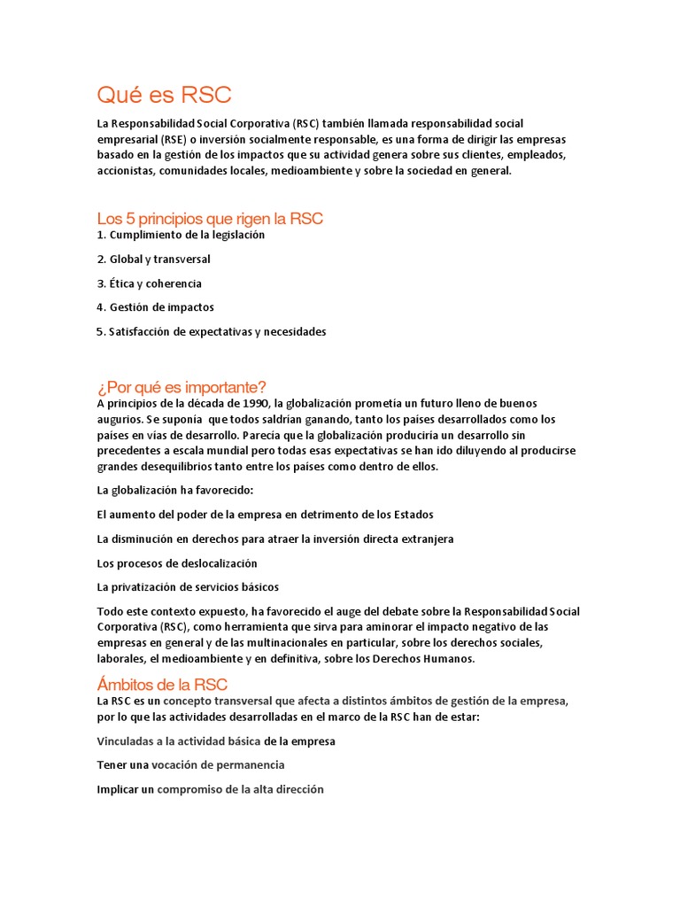 Qué Es RSC | PDF | Responsabilidad social corporativa | Business