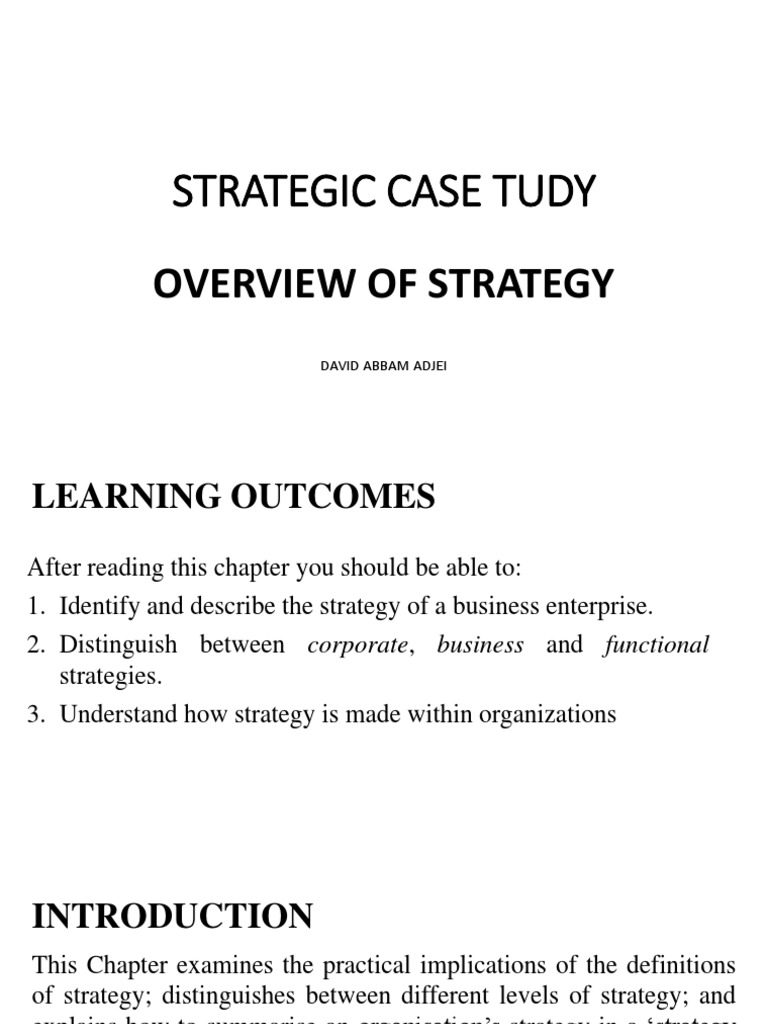 Introduction To Strategic Case Study | PDF | Strategic Management ...