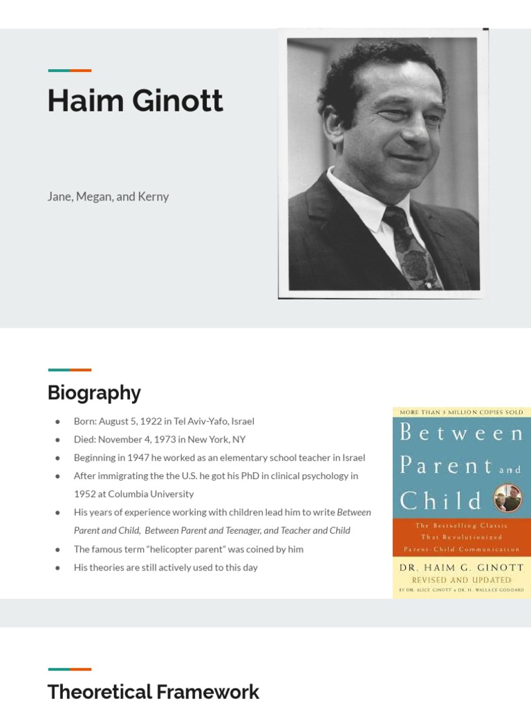 Haim Ginott Presentation | PDF | Classroom | Teachers