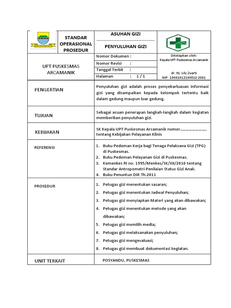 Sop Penyuluhan Program Gizi | PDF