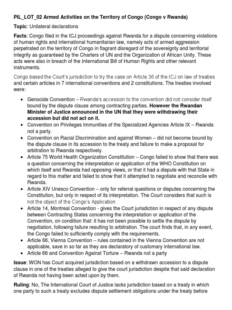 02 Congo V Rwanda | PDF | Treaty | Social Institutions