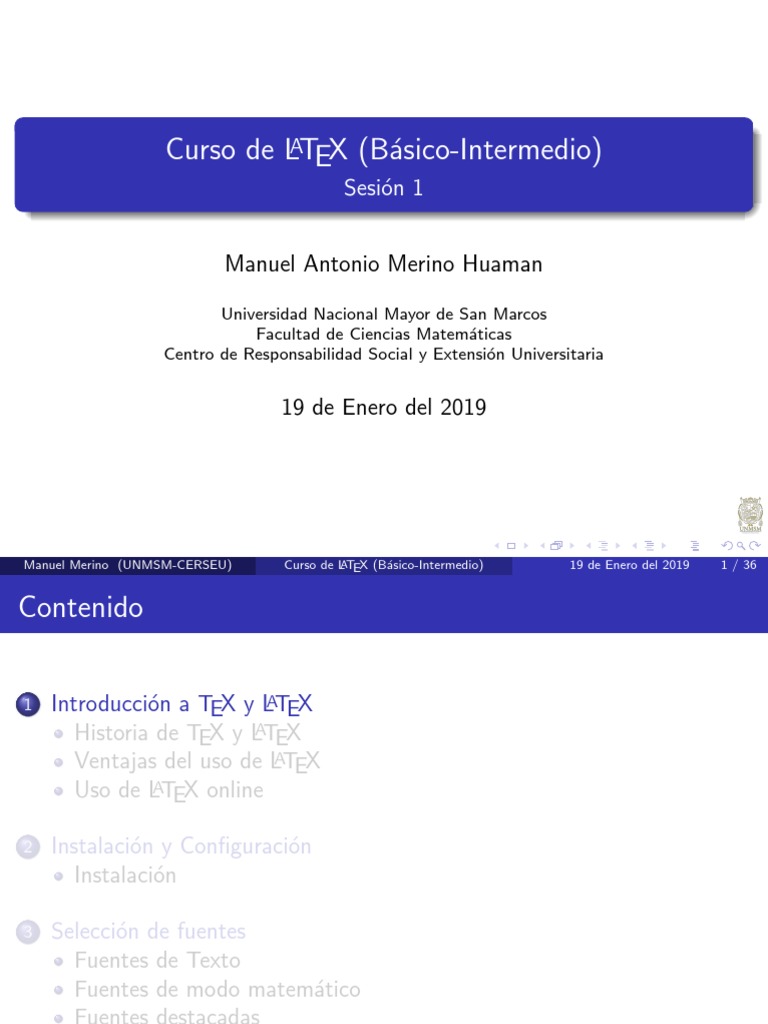 Introducción al curso de LATEX básico-intermedio | PDF | Te X | Cian