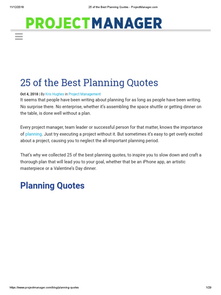 25 of The Best Planning Quotes | PDF | Business