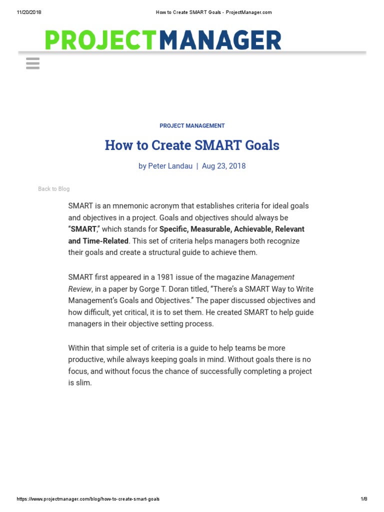 How To Create Smart Goals | PDF | Goal | Project Management