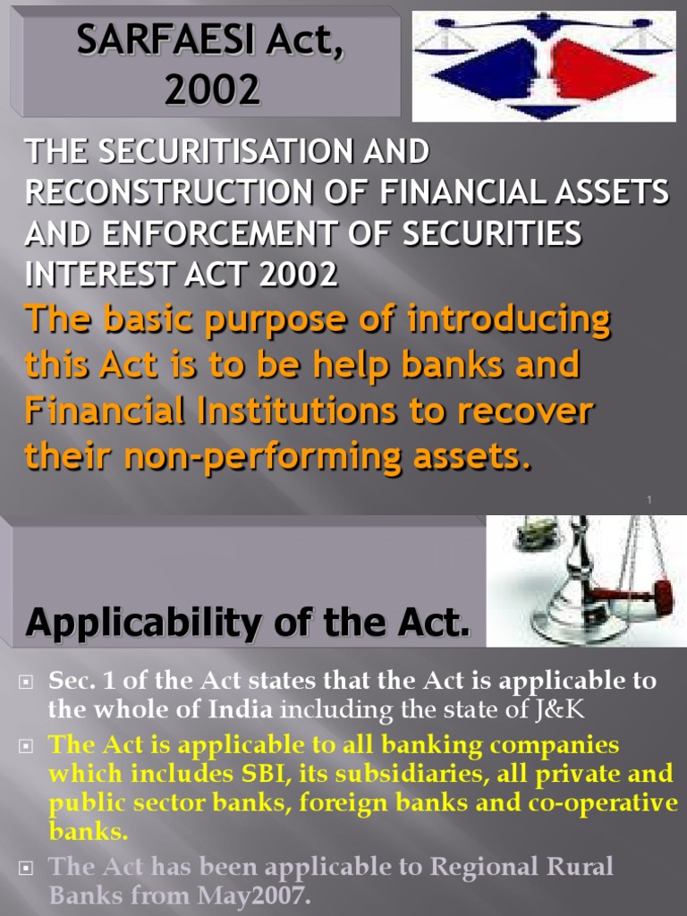 Sarfaesi Act, 2002 | PDF | Securitization | Security Interest