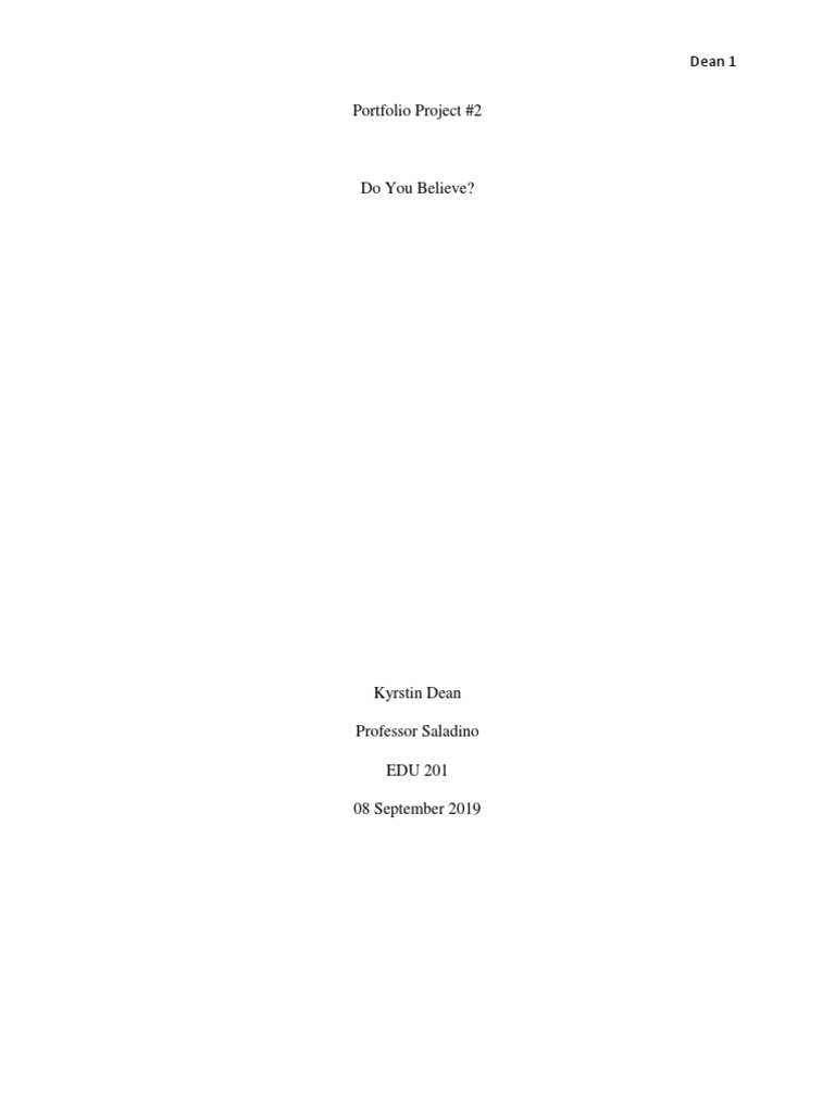 Portfolio Project 2 Edu 201 | PDF | Teachers | Classroom