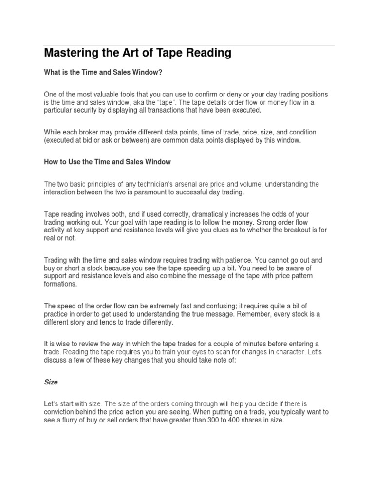 Understanding the Time and Sales Window: Key Insights for Day Traders ...