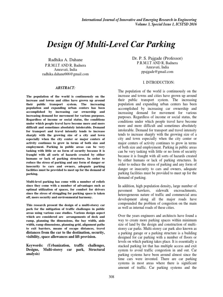 Multi Level Car Parking | PDF | Parking | Parking Lot